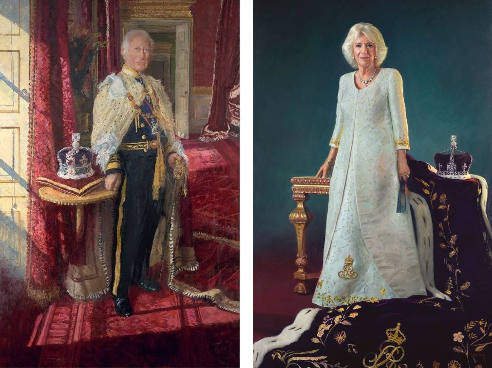Coronation State Portraits of Their Majesties King Charles and Queen ...